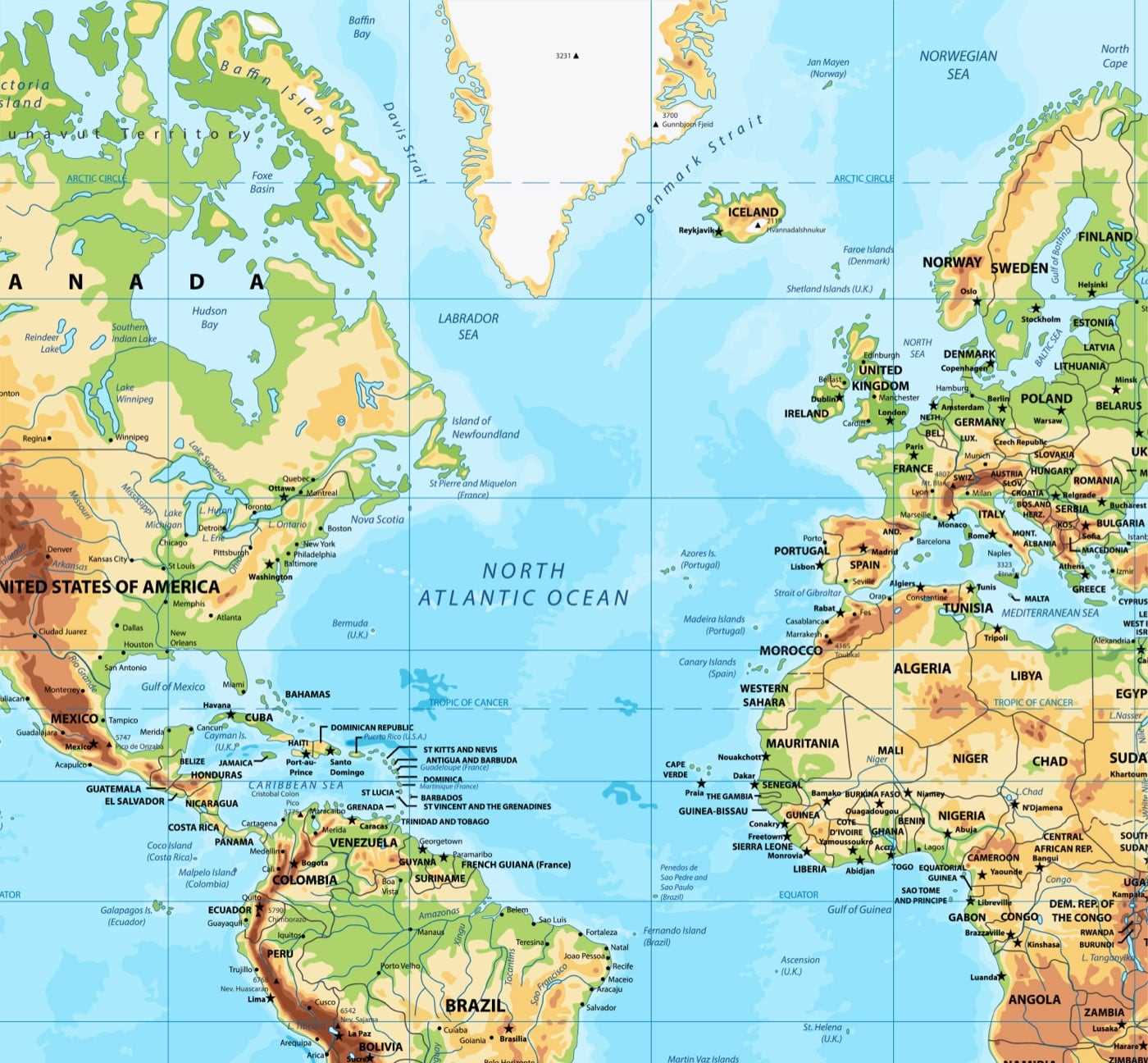 North Atlantic Islands Map North Atlantic Islands Map